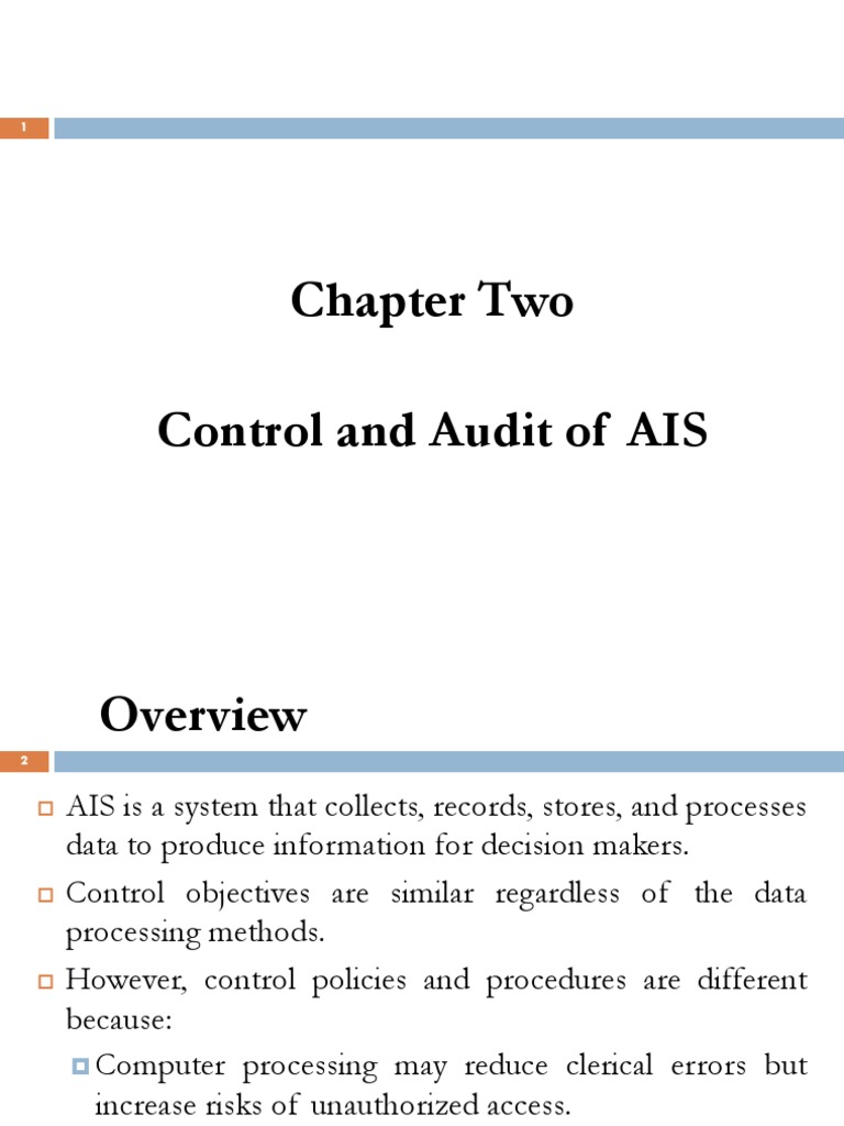 Chapter 2 Contol and Audit of AIS | PDF | Audit | Internal Control