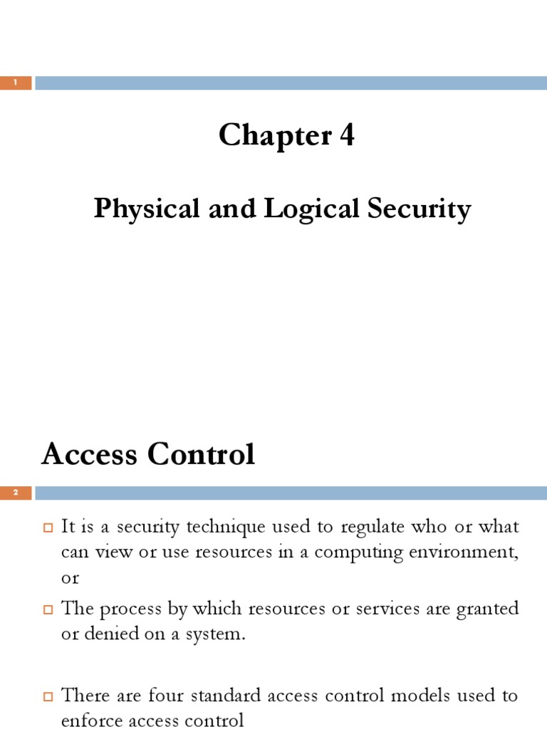 Chapter 4 Physical and Logical Security | PDF | Group Policy | Access Control
