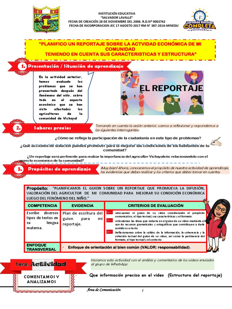 Ficha Del Reportaje | PDF | Información | Comunicación