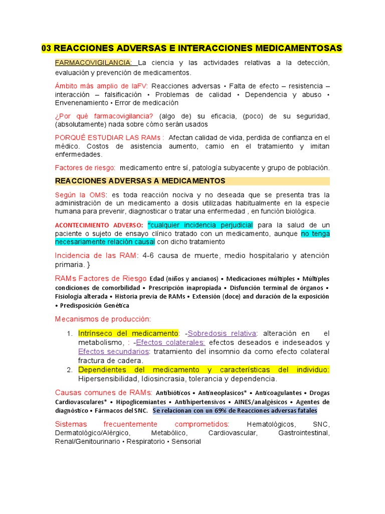 03 Reacciones Adversas e Interacciones Medicamentosas | PDF | Medicamentos con receta | Receptor ...