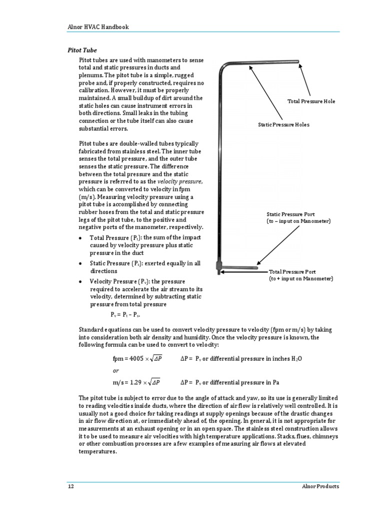 Pitot Tube Application | PDF