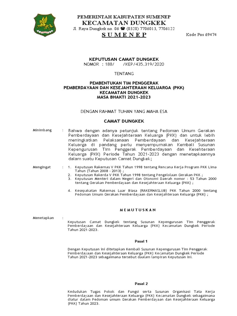 SK Camat TTG PKK | PDF