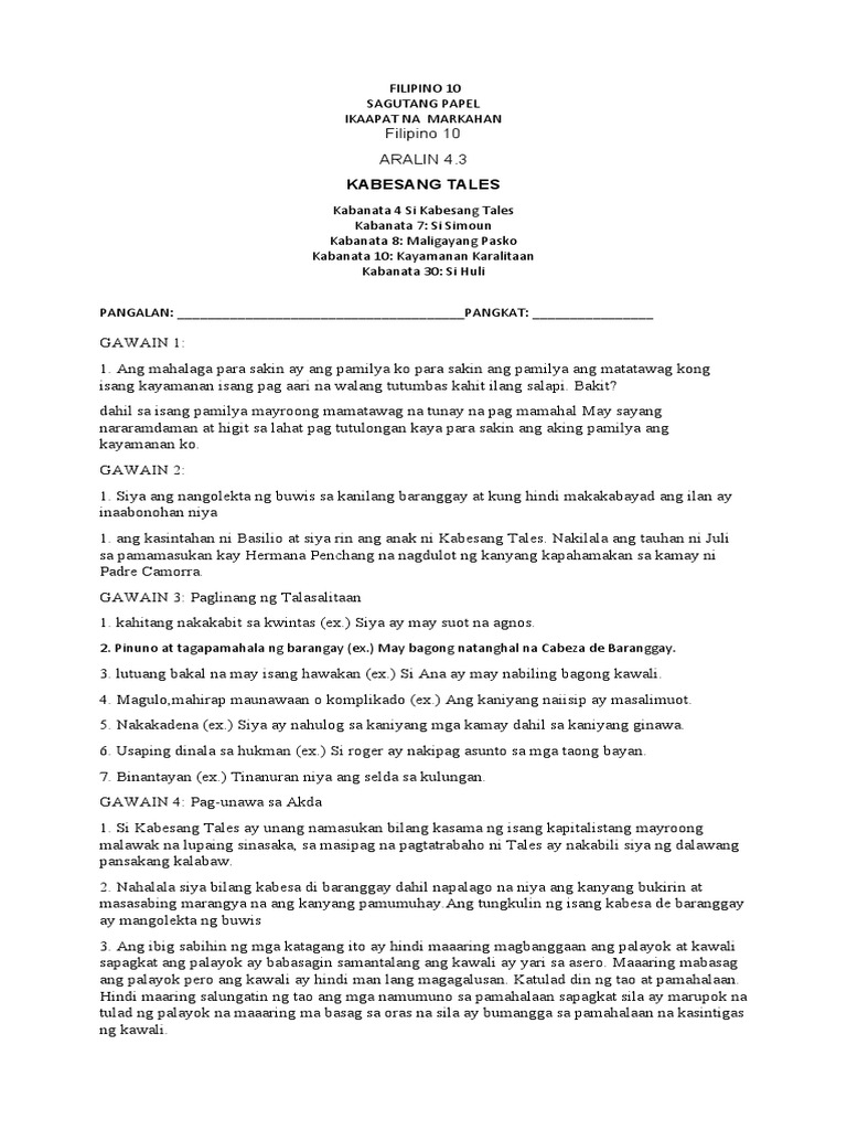 FILIPINO 4.3 Assignment | PDF | Foreign Language Studies