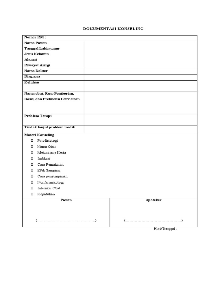 DOKUMENTASI KONSELING | PDF