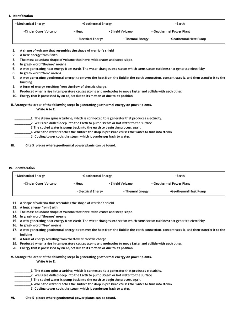 Geothermal Energy Test | PDF