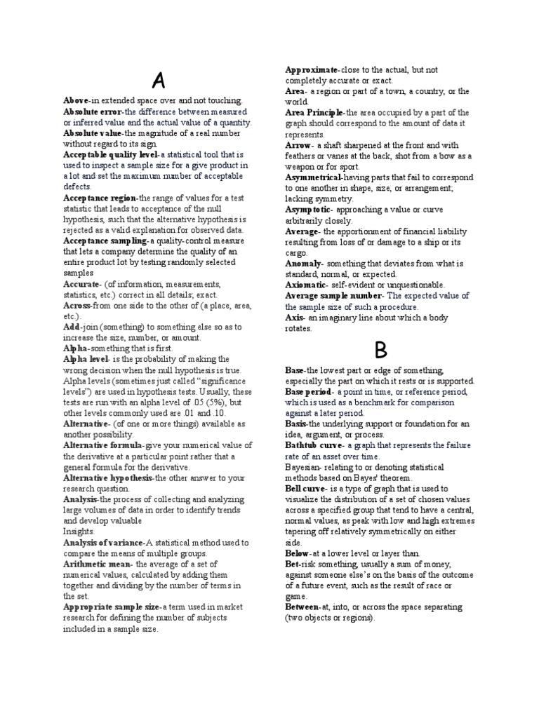 Statistics Probability Dictionary | PDF Statistics Probability Dictionary | PDF