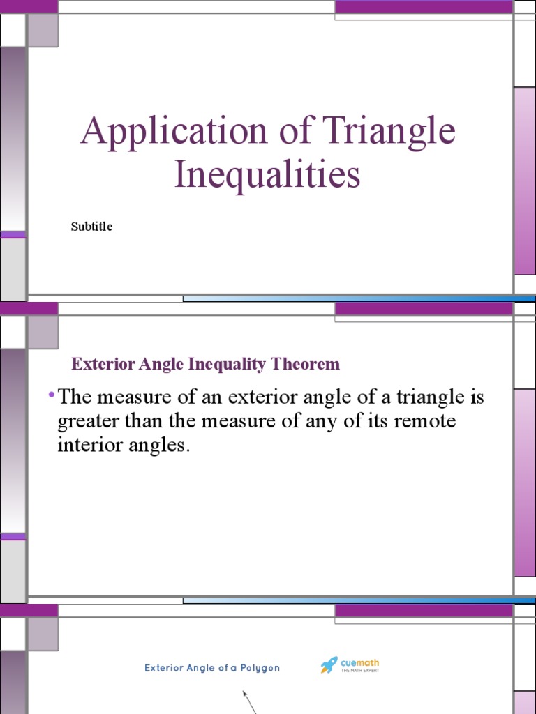 Application of Triangle Inequalities | PDF | Triangle | Angle