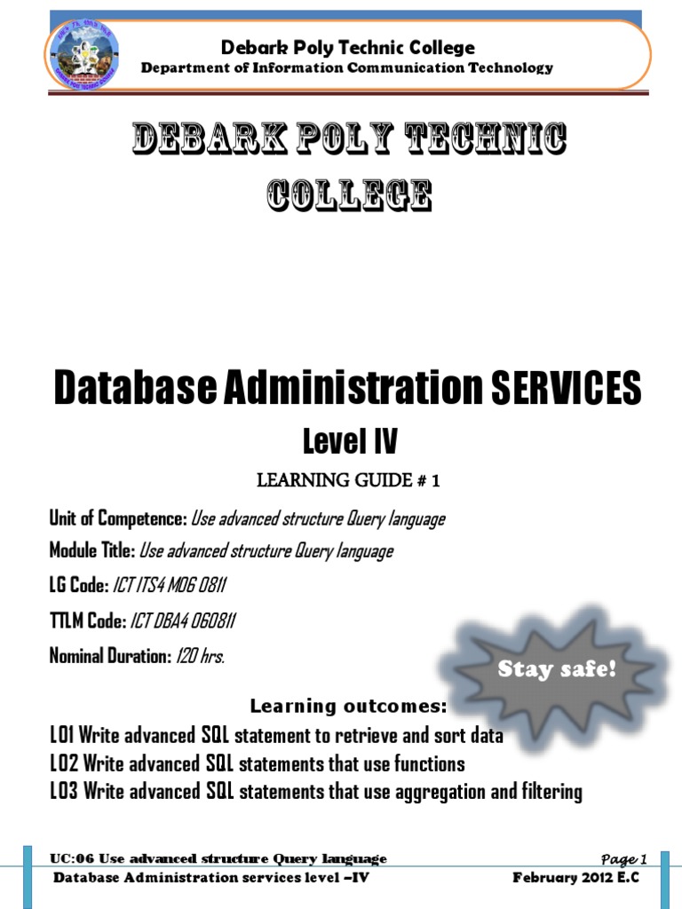 UC-6 - Use Advanced SQL Edit @endas | PDF | Relational Database | Table (Database)