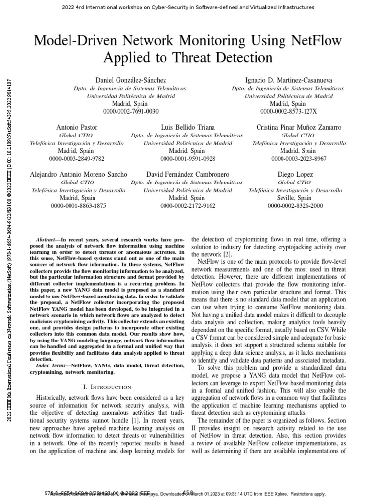 Model-Driven Network Monitoring Using NetFlow Applied To Threat Detection | PDF | Computer ...