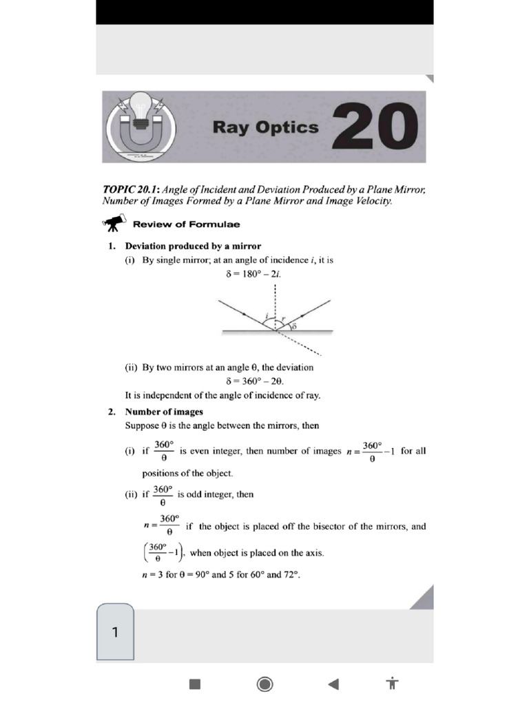 Ray Optics Revision | PDF