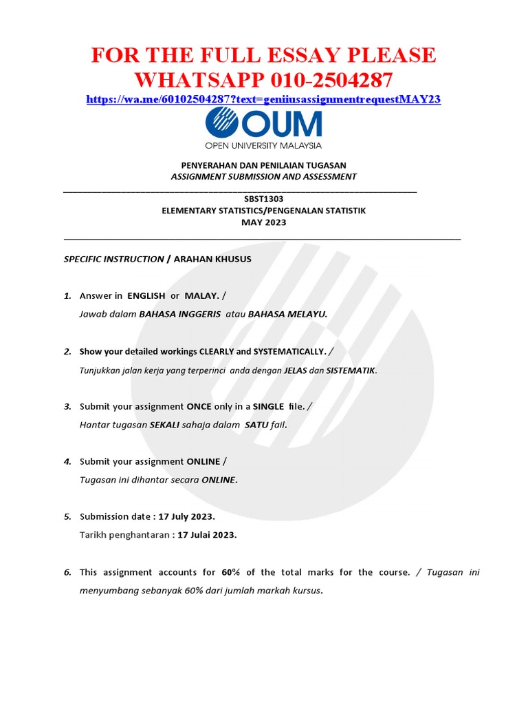 Elementary Statistics Assignment Guide | PDF | Sampling (Statistics)