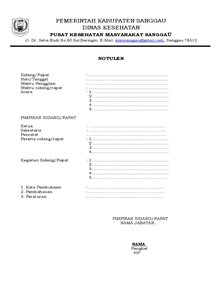 16.format Notulen | PDF