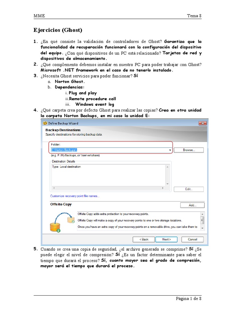 Ejercicios (Ghost) : A. Norton Ghost. B. Dependencias: I. Plug and Play II - Remote Procedure ...