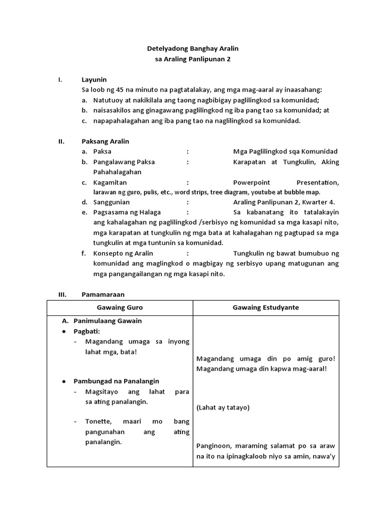 Detelyadong Banghay Aralin | PDF | Self-Improvement | Wellness