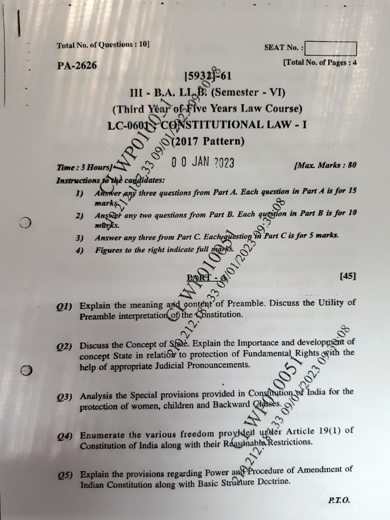 Past Year Question Papers | PDF