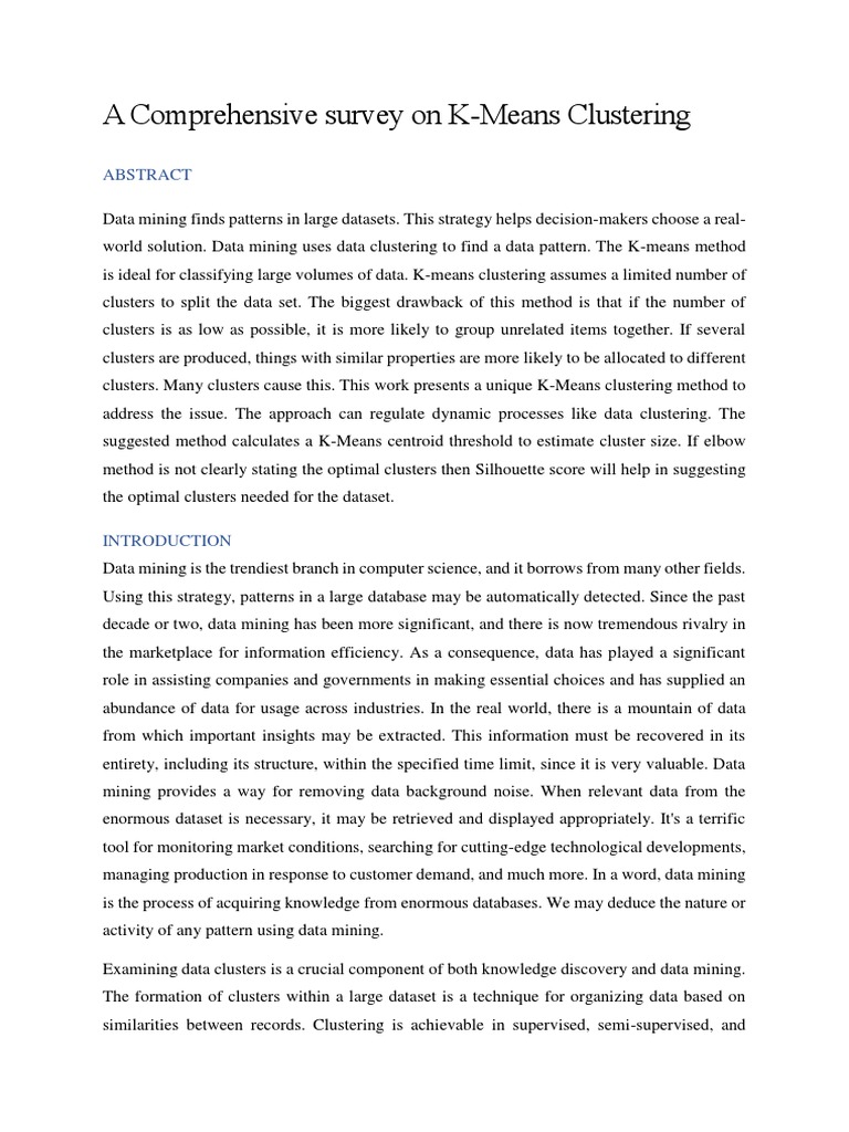 K-Means Clustering | PDF | Cluster Analysis | Data