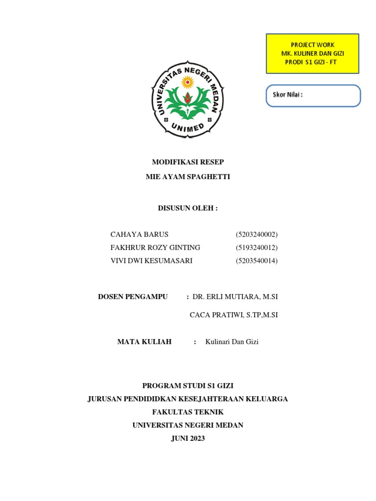 Project Modifikasi - Kuliner Dan Gizi | PDF | Kesehatan Holistik