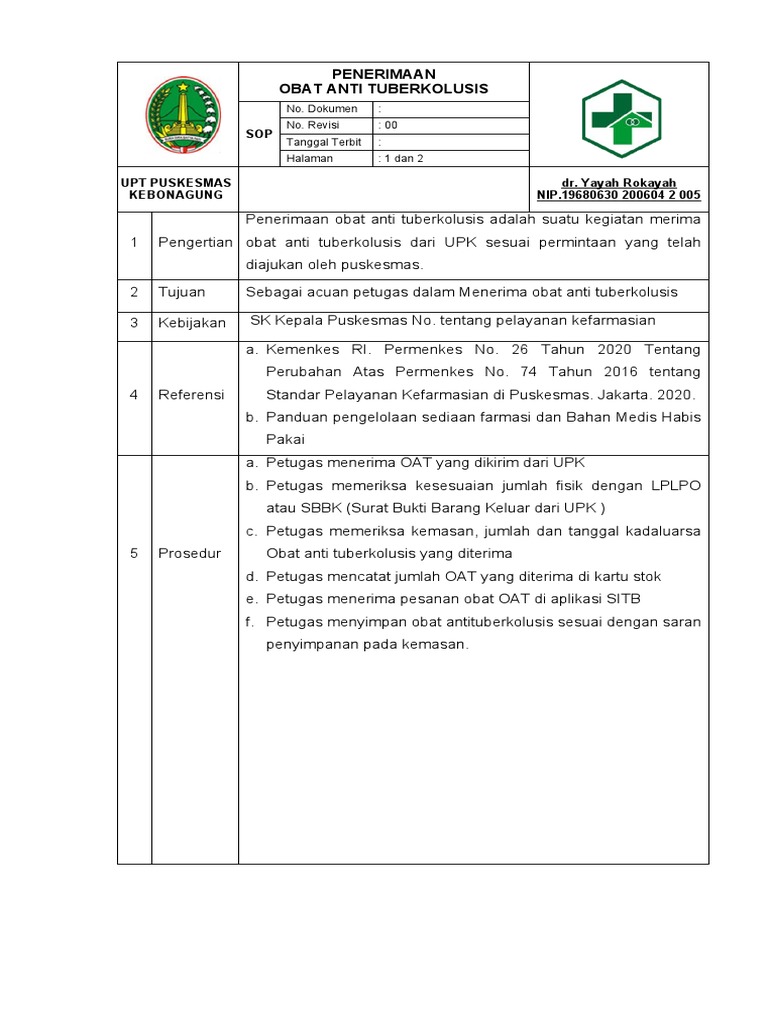 Sop Penerimaan Oat | PDF