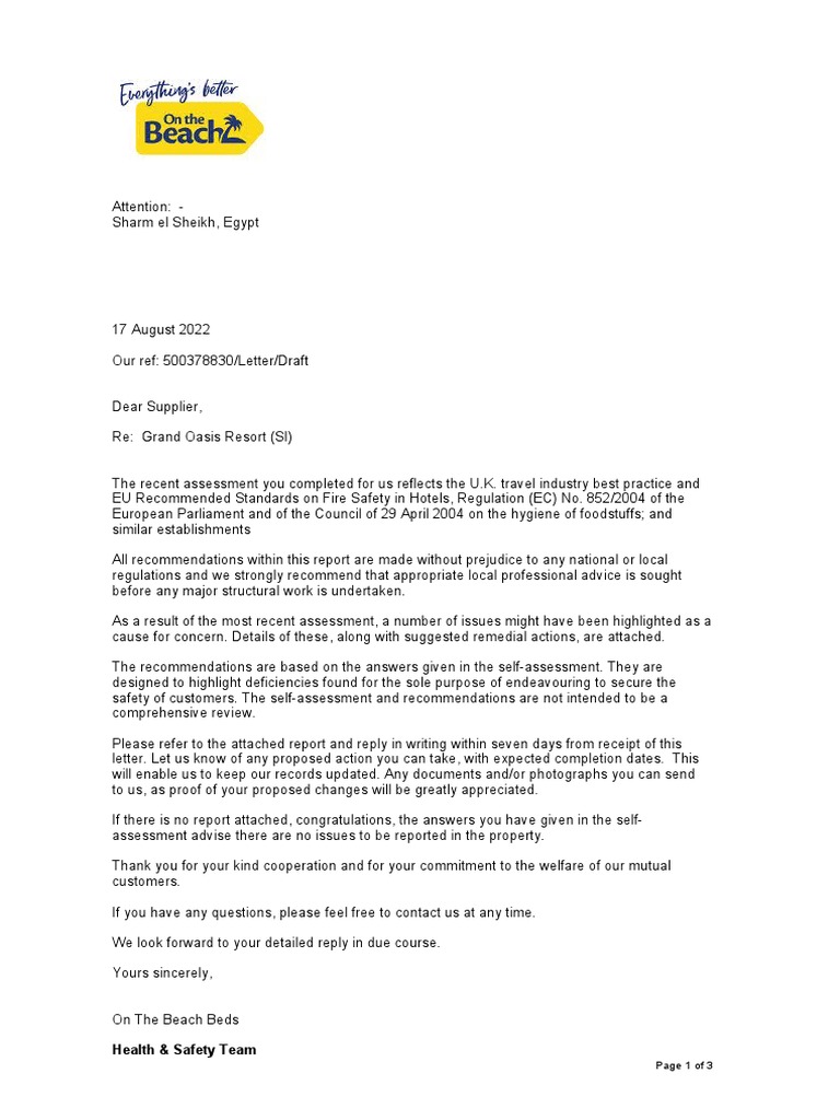 Defect Letter | PDF | Door