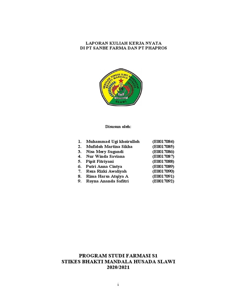 Laporan KKN di PT Sanbe Farma dan Phapros | PDF | Karier & Perkembangan ...