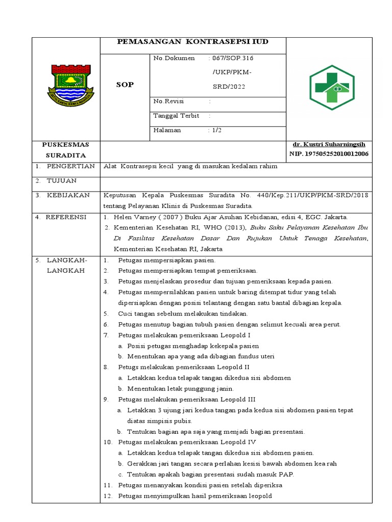 Sop Pemeriksaan Leopold | PDF