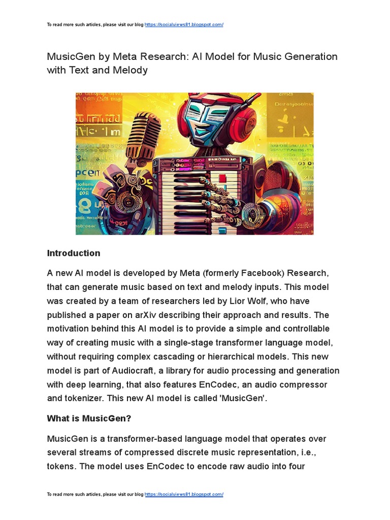 MusicGen by Meta Research: AI Model For Music Generation With Text and ...
