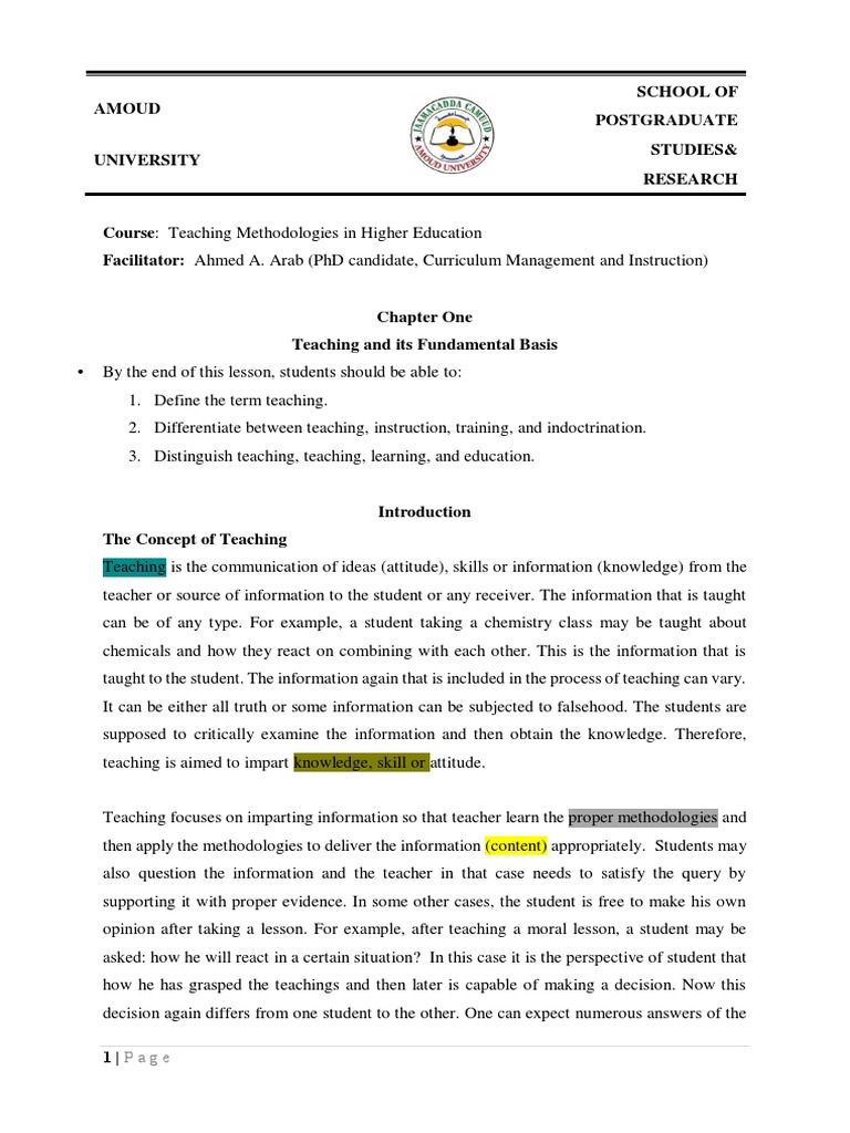 Teaching Chapter 1 | PDF | Learning Styles | Learning