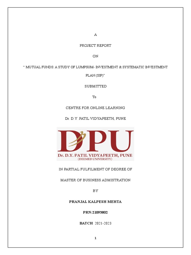 Project MBA | Download Free PDF | Investment Fund | Investing