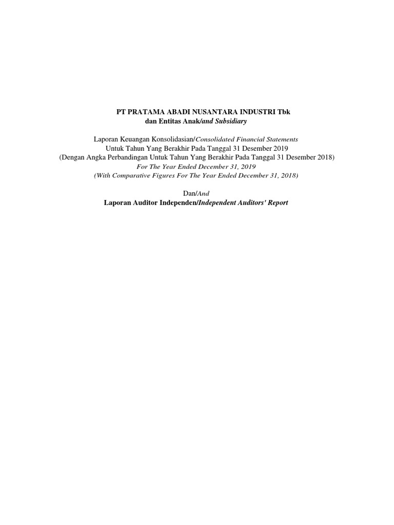 Laporan Keuangan PT Pratama 2019 | PDF