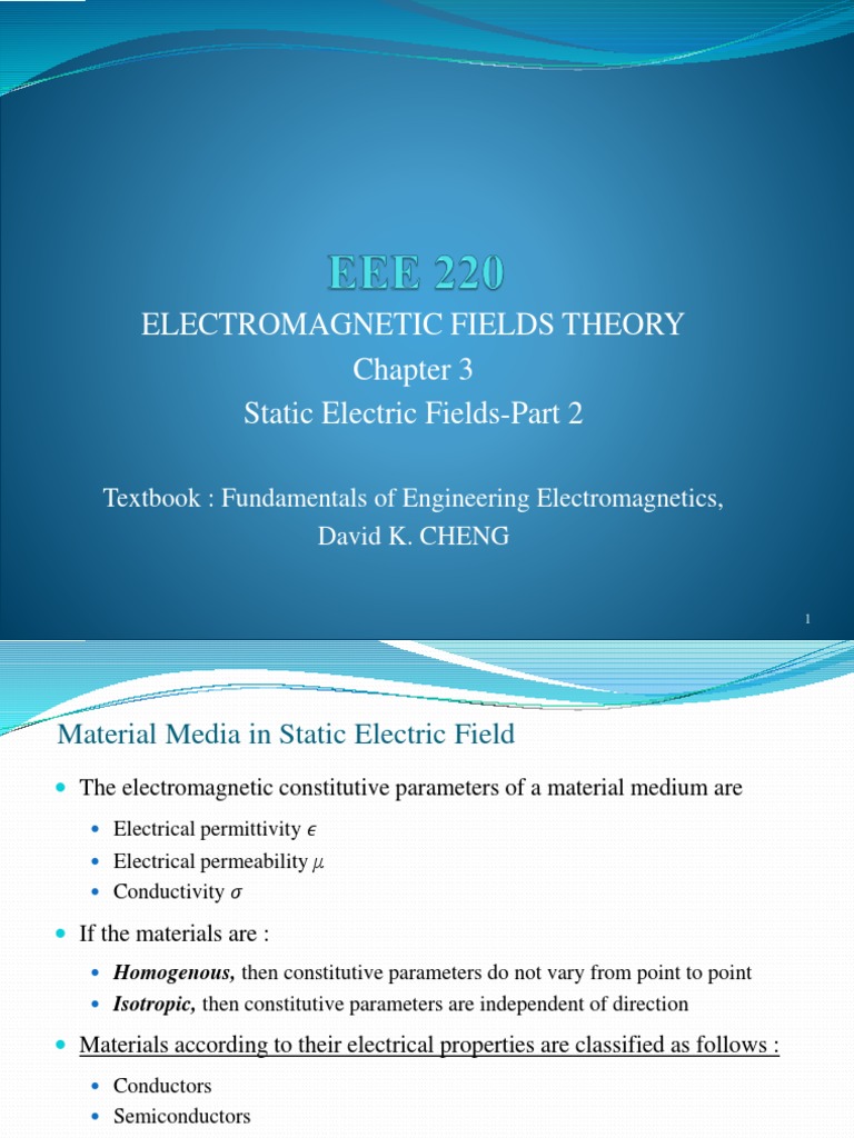 chpt3 Static Electric Fields 2 | PDF | Dielectric | Permittivity