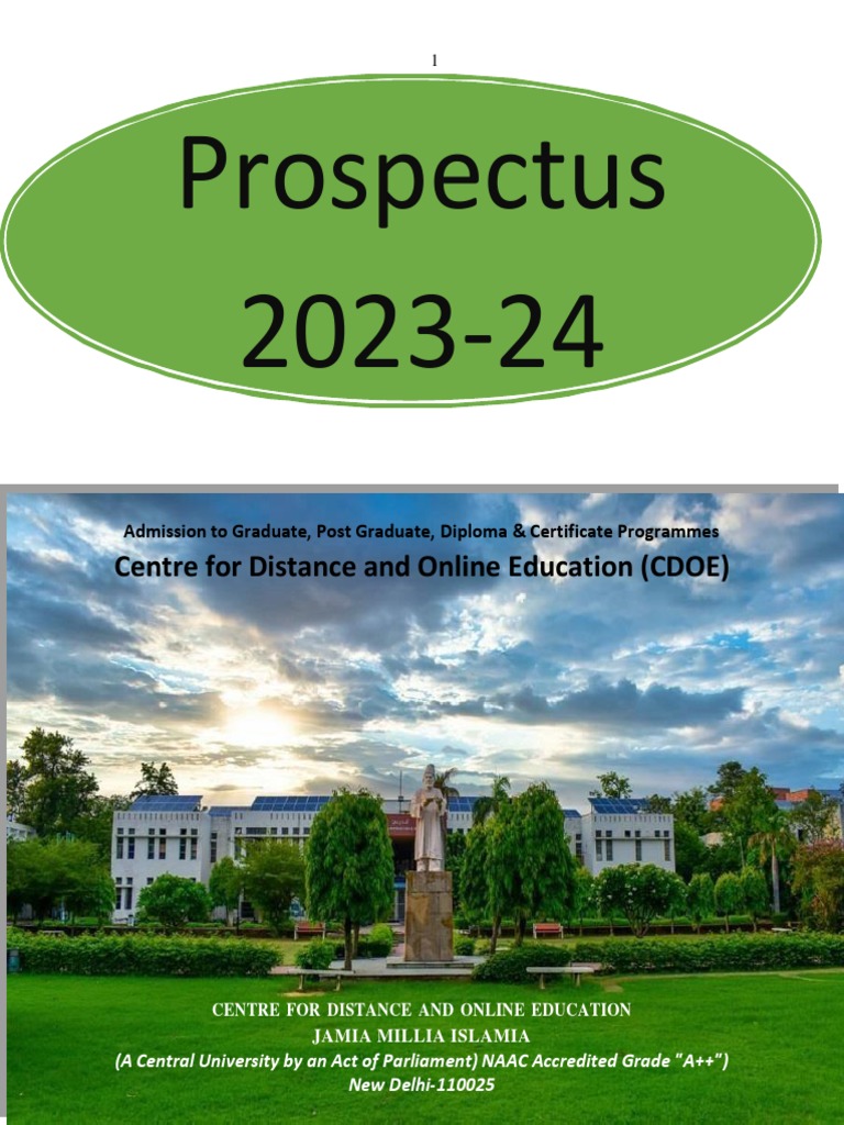 JMI - Final Prospectus 2023-24 ODL & OL | PDF