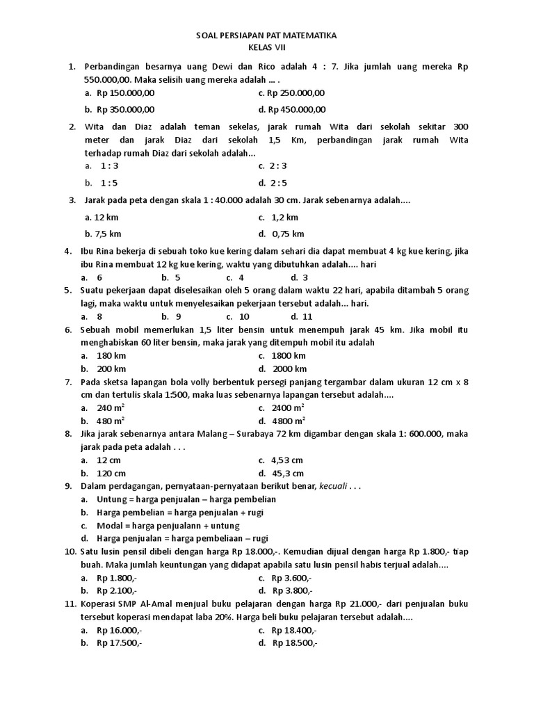Soal PAT-7 2nd | PDF | Metode & Bahan Ajar