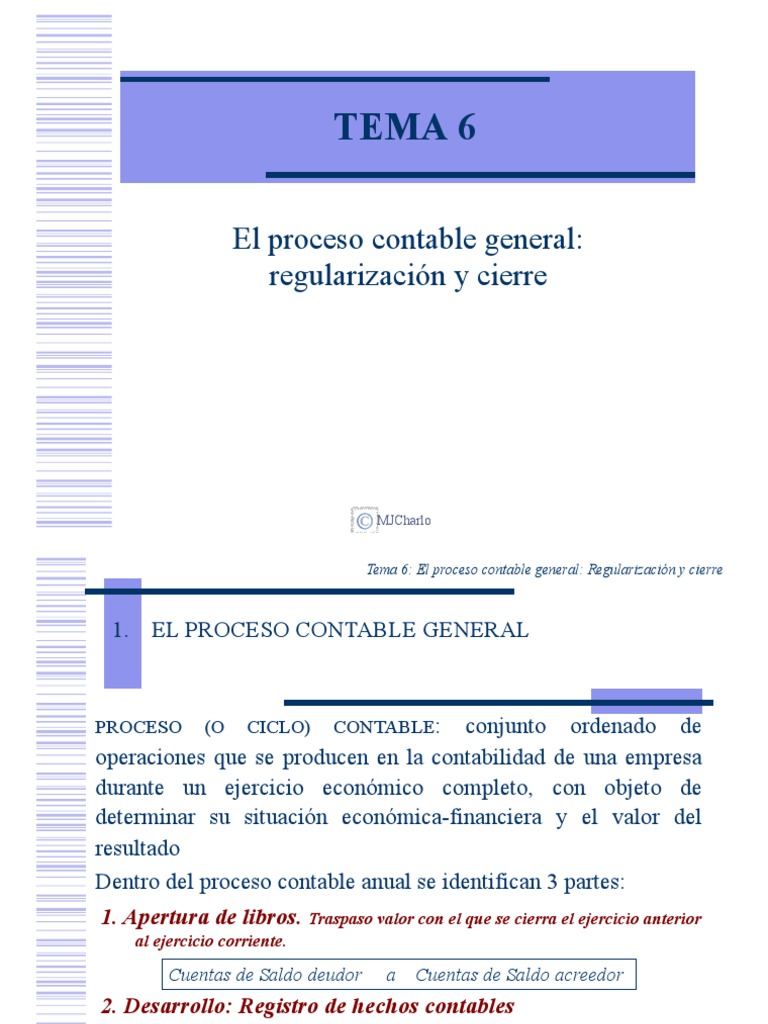 Tema 6 Proceso Contable | PDF | Contabilidad | Business