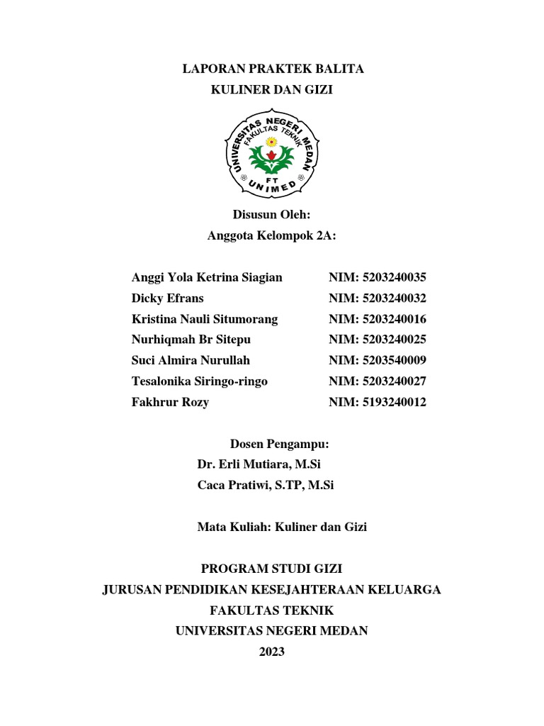 Laporan Praktek Balita KLP 2 | PDF