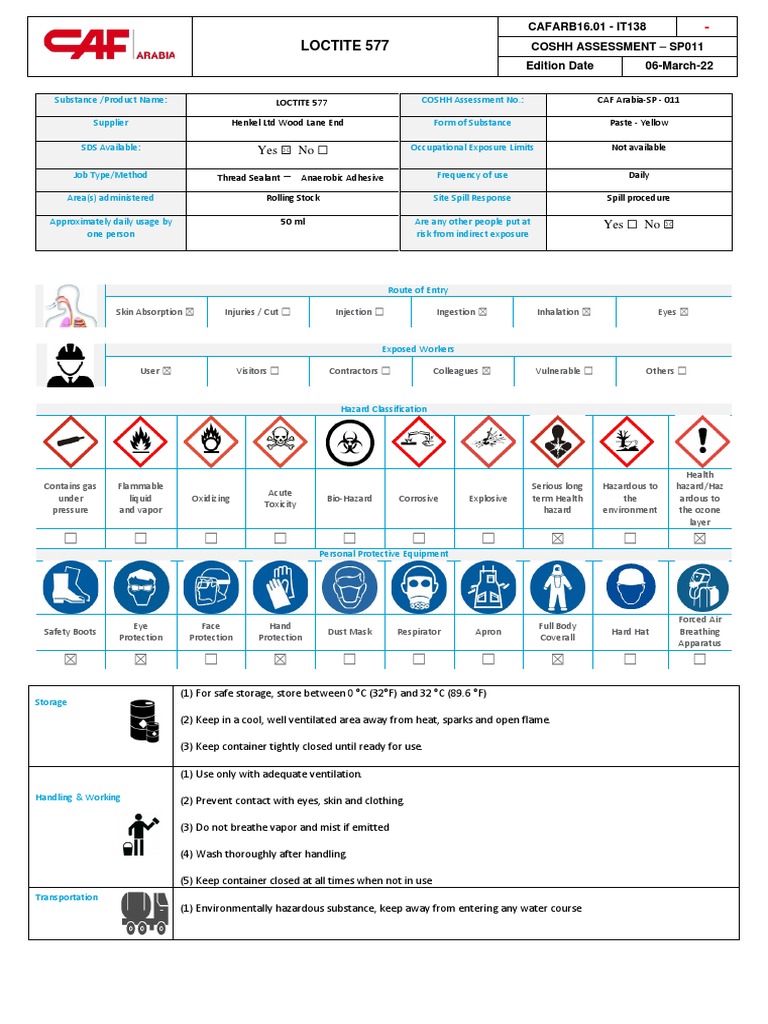 CAF Arabia-SP - 011 - LOCTITE 577 | PDF