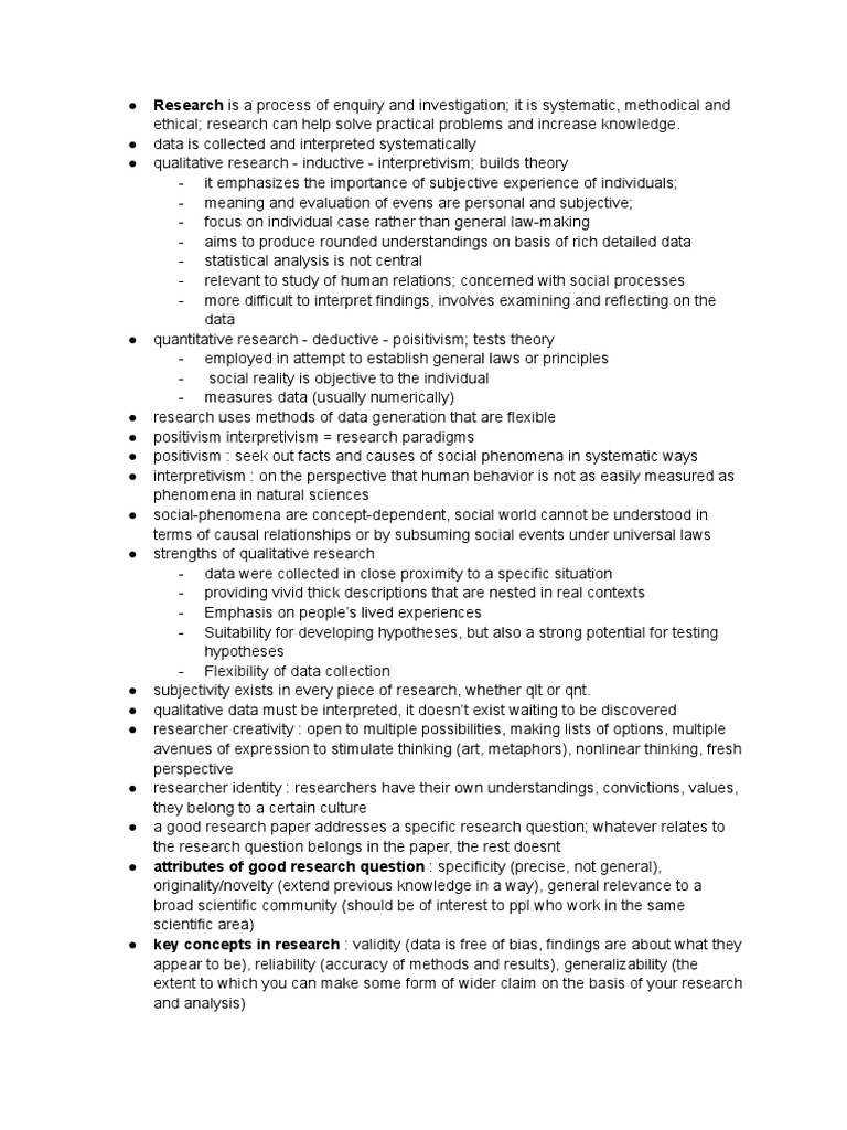 Research Methodology Exam Notes | PDF | Methodology | Data