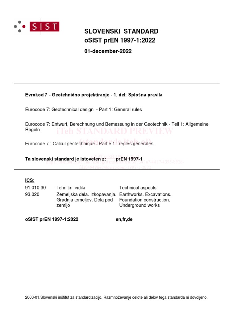 prEN 1997 1 2022 | PDF | Technology & Engineering