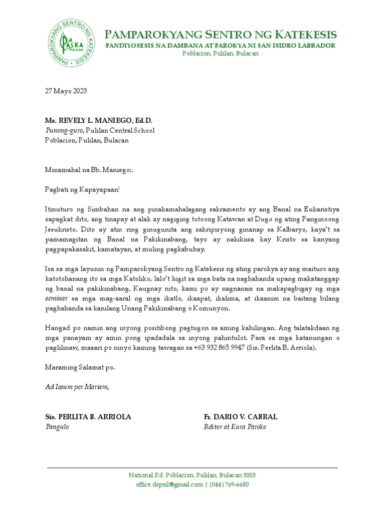 27052023-Letter-for-First-Communion | PDF