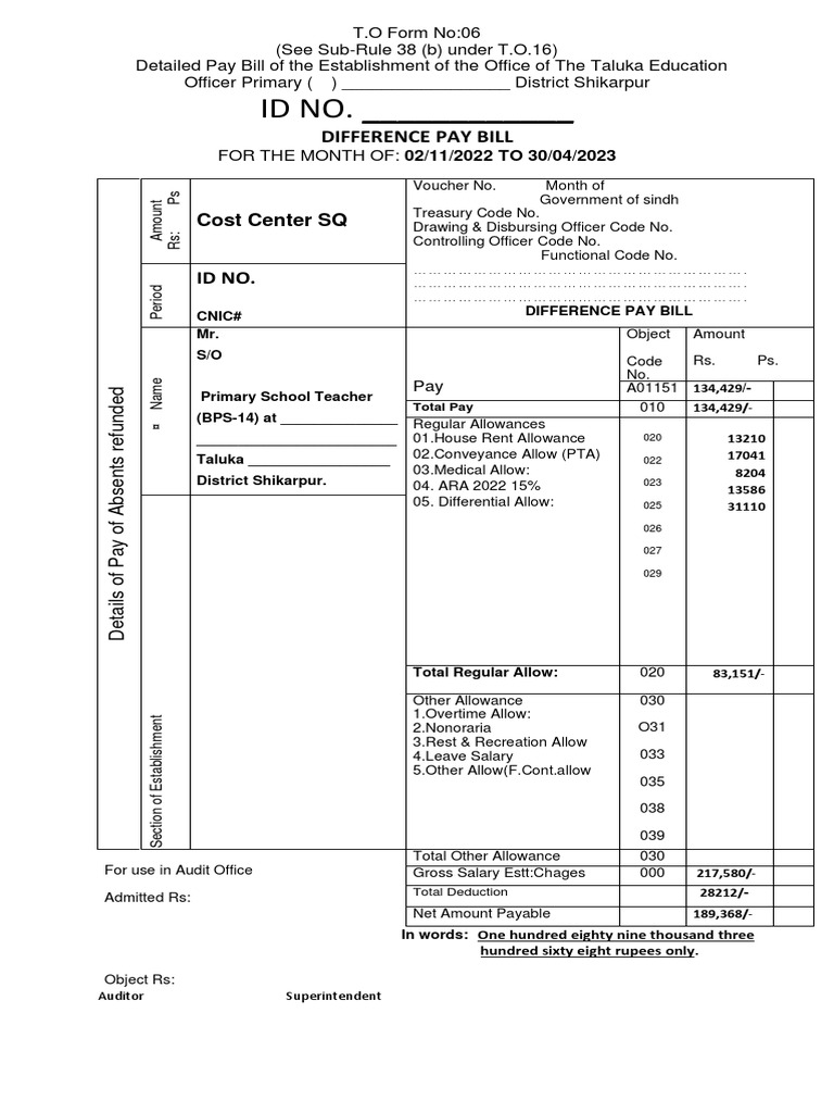 Difference Bill Male New | PDF