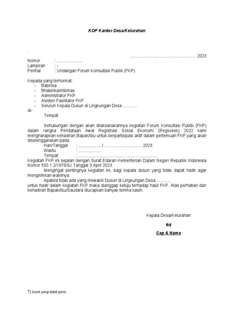 Contoh Format Surat Undangan | PDF