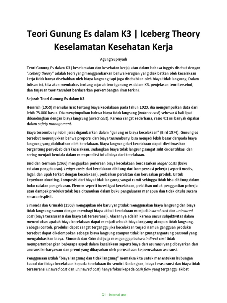 Teori Gunung Es dalam K3 dan Biaya Tersembunyi | PDF