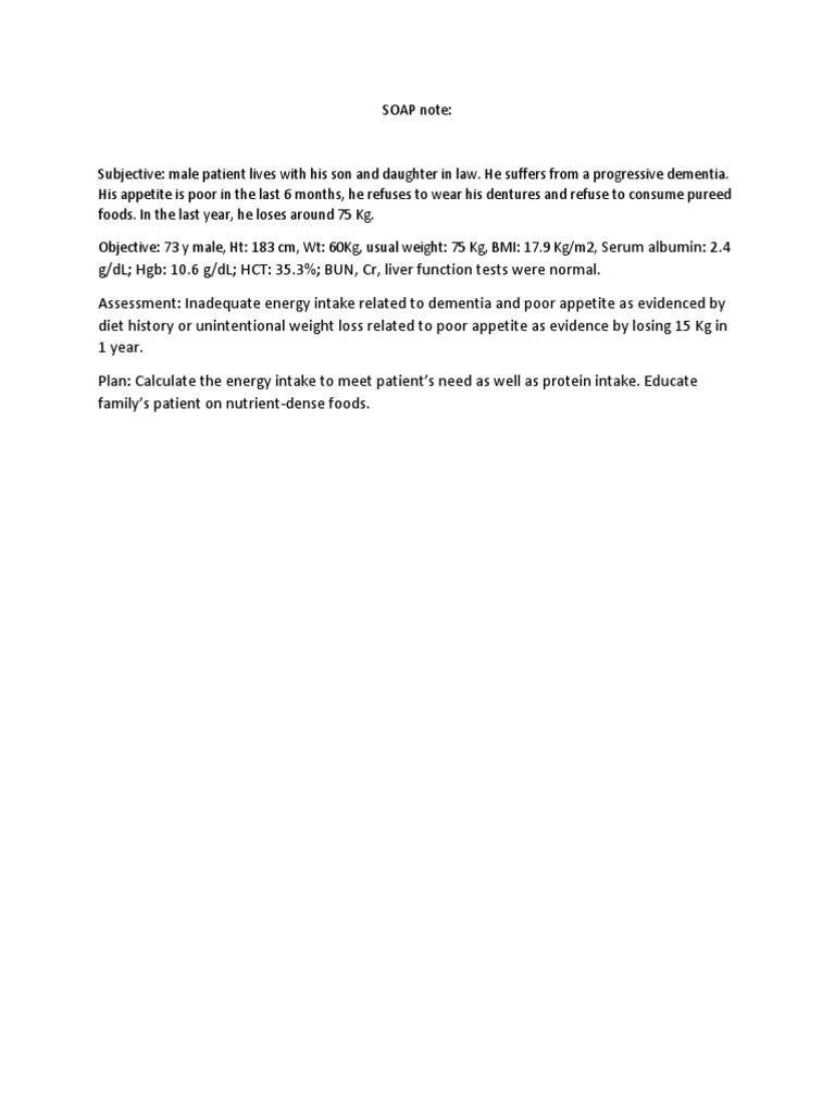 SOAP vs ADIME: Nutritional Assessment | PDF