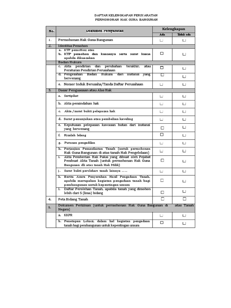 Form Permohonan HGB Perorangan_ | PDF