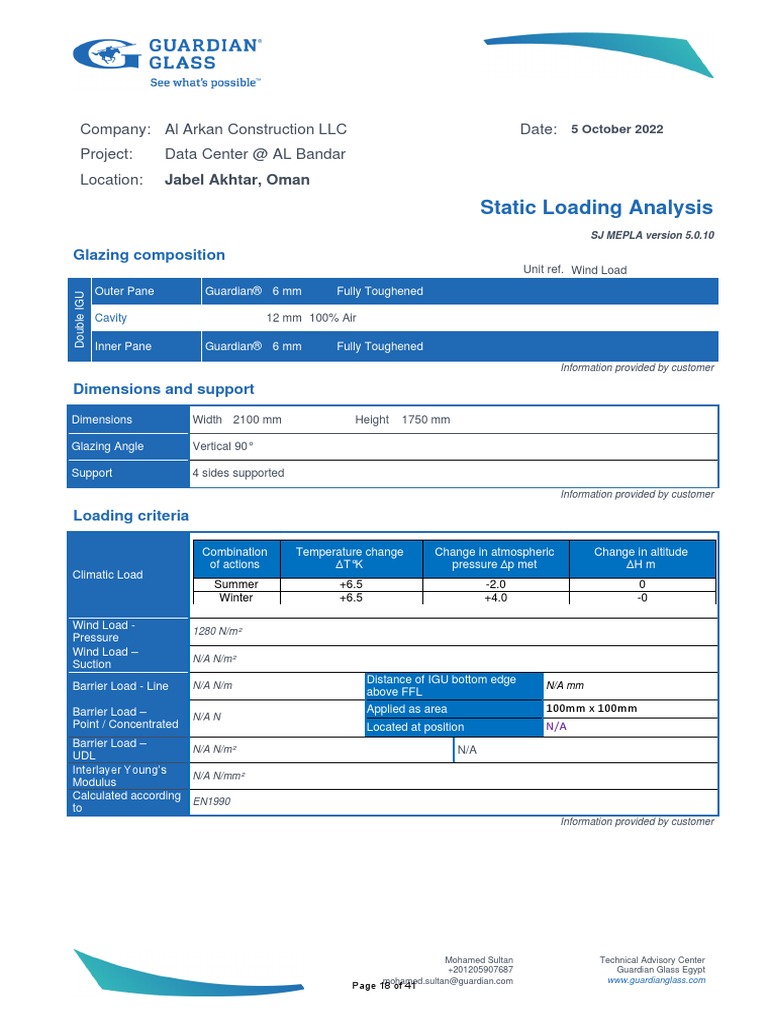 Glass Panel Calculations | PDF | Reliability Engineering | Software Testing