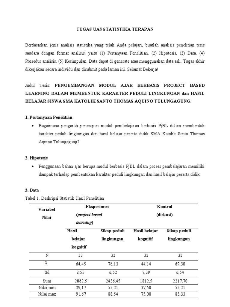 Uas Statistika Terapan | PDF