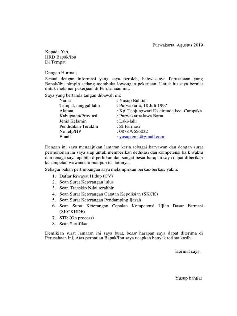 Surat Lamaran dan CV | PDF