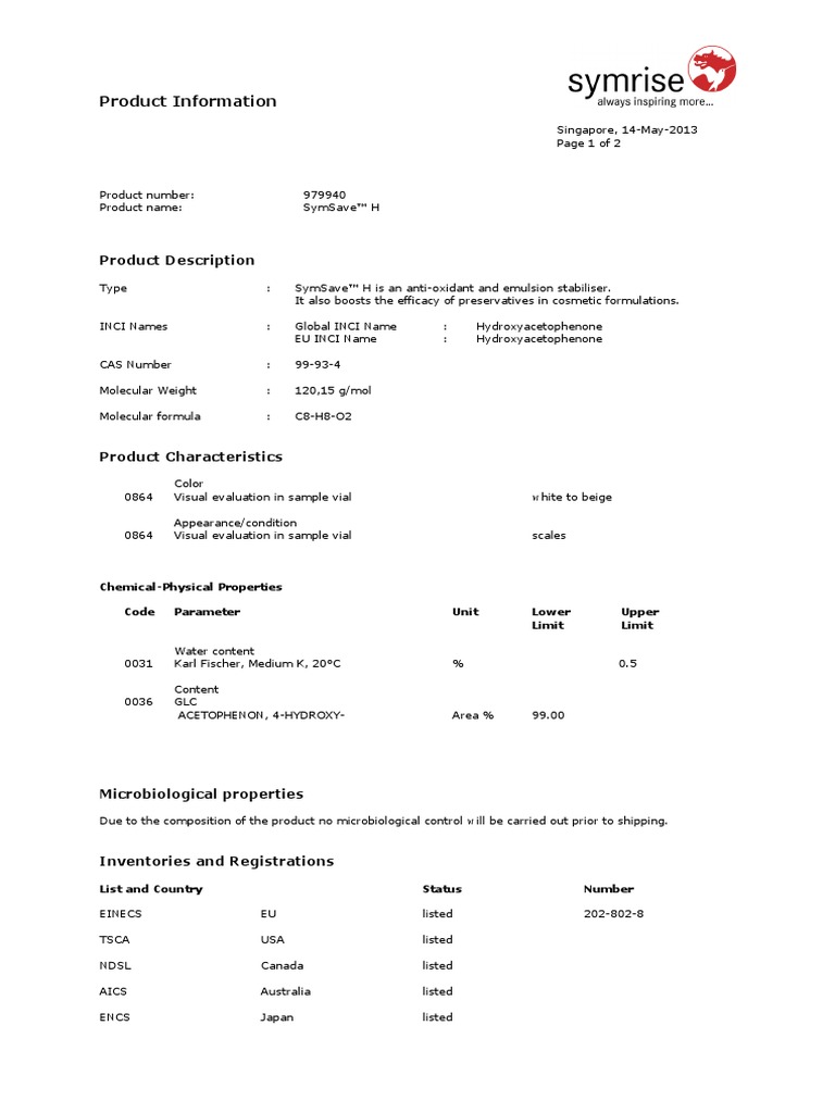 SymSave H® 979940 (TS) | PDF