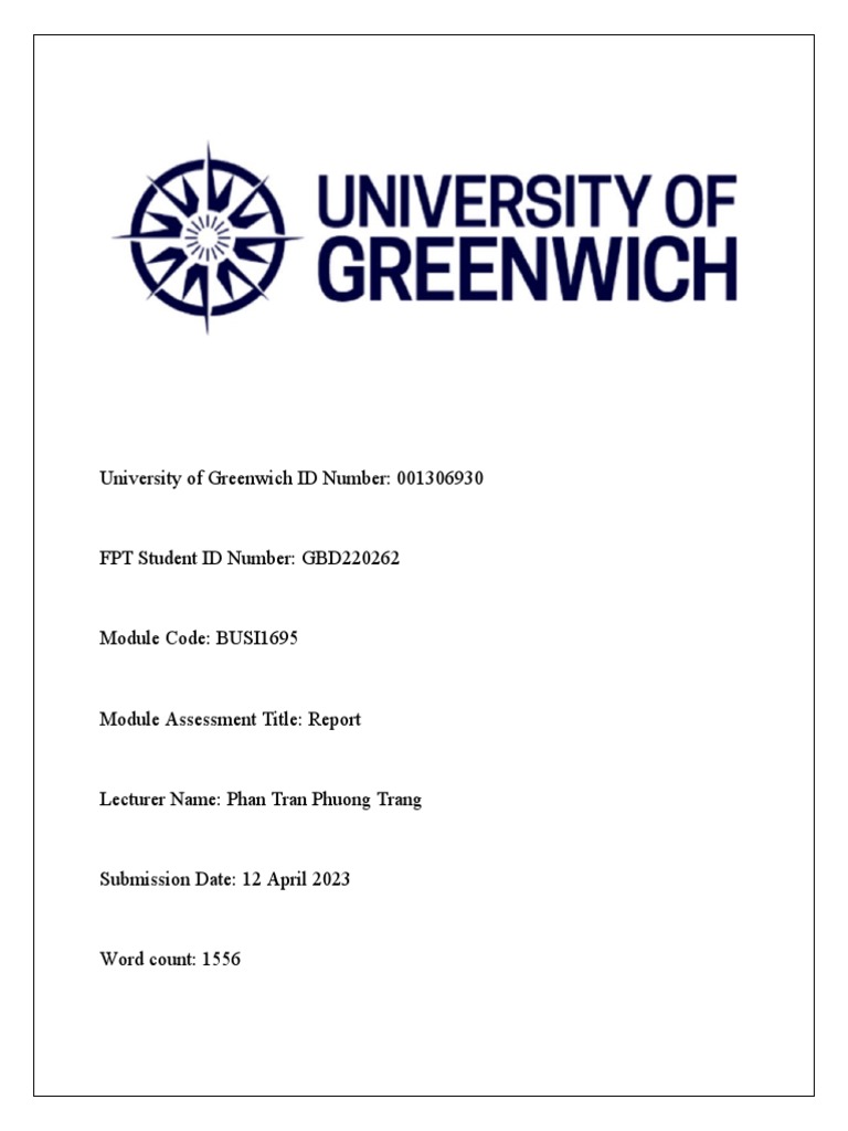 BUSI1695 Report | PDF