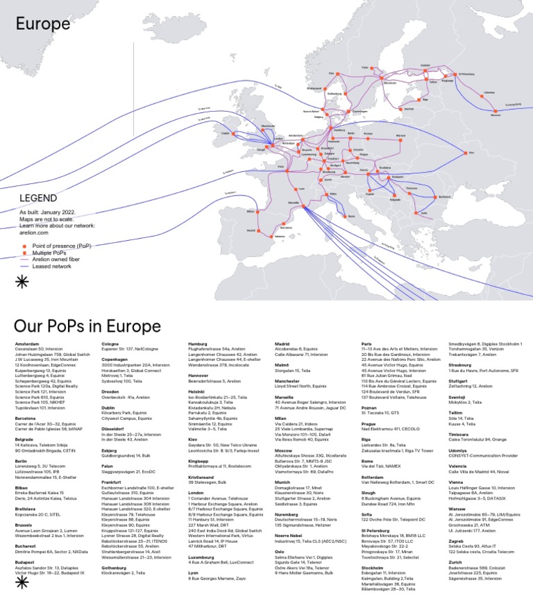 Arelion's European Network Map | PDF | Information Technology | Computing