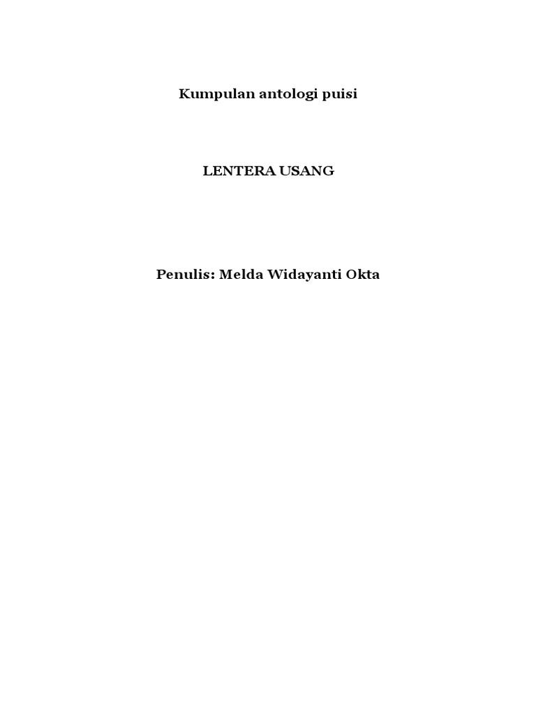 Kumpulan Antologi Puisi | PDF